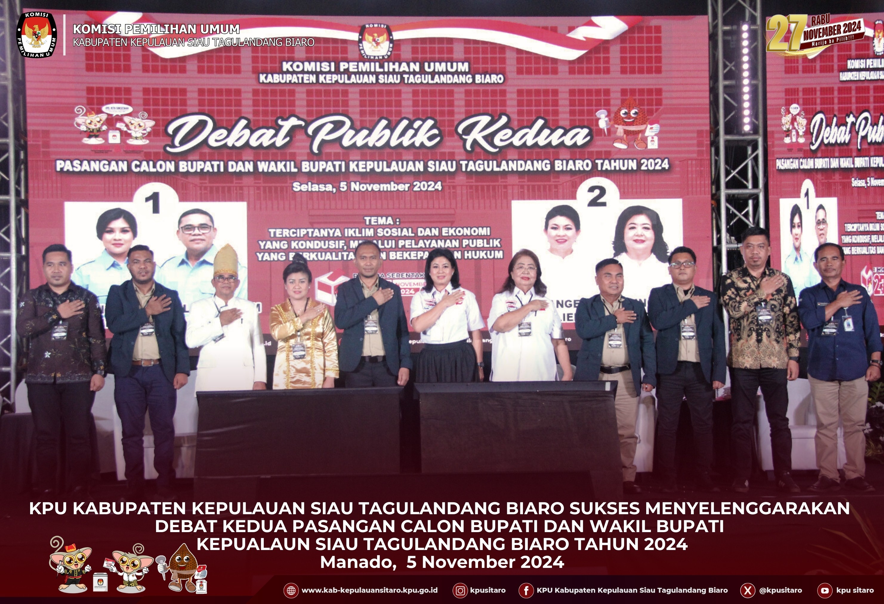 KPU KAB-KEPULAUANSITARO - KPU Sitaro Sukses Gelar Debat Publik Kedua Calon Bupati dan Wakil ...